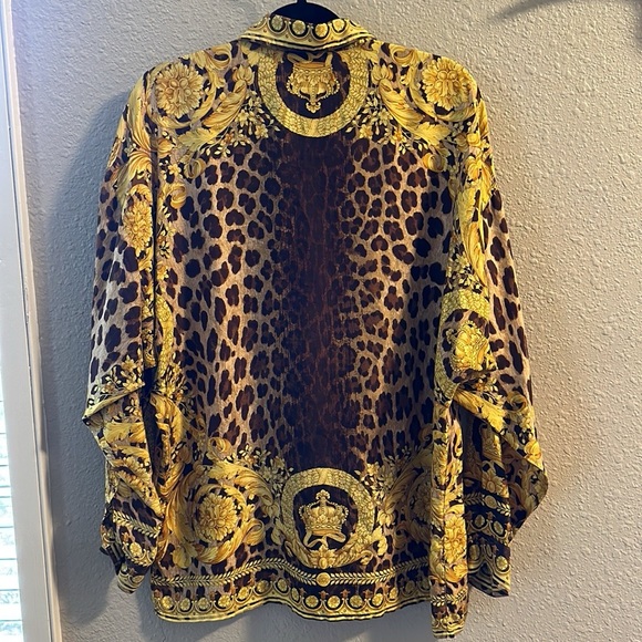 Versace | Shirts | Vintage Gianni Versace Silk Leopard Animal Print ...